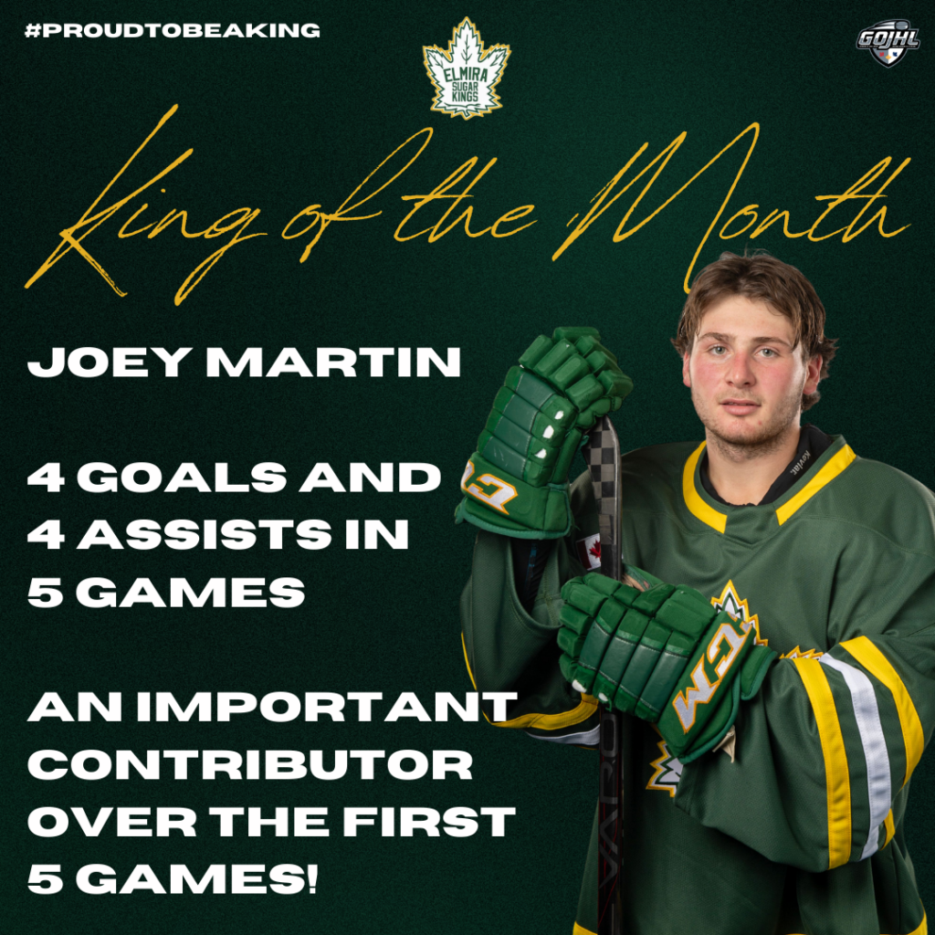 Joey Martin – King of the Month! | Elmira Sugar Kings